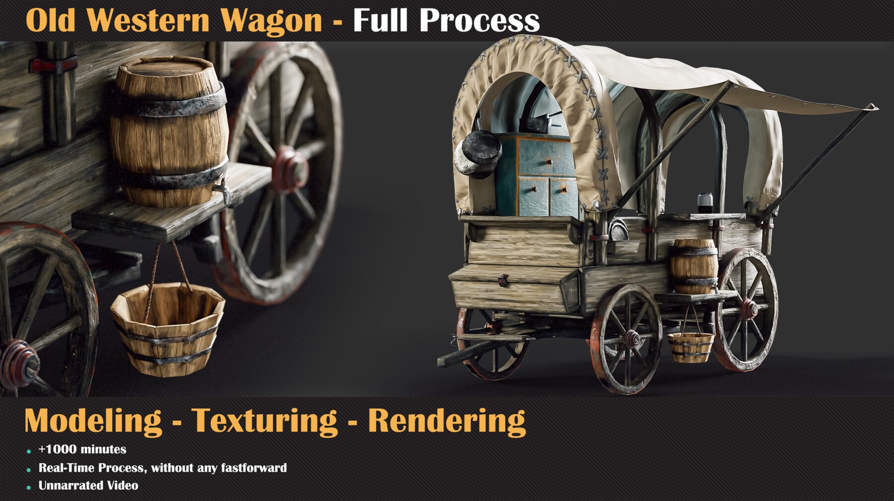 Old Western Wagon Tutorial Full Process by Milad Kambari