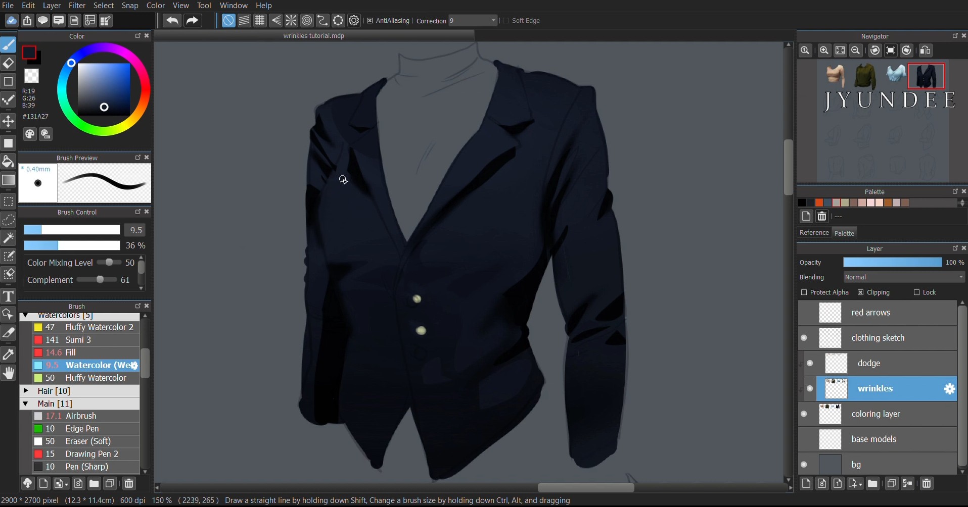 Cloth Wrinkles Tutorial by Jyundee