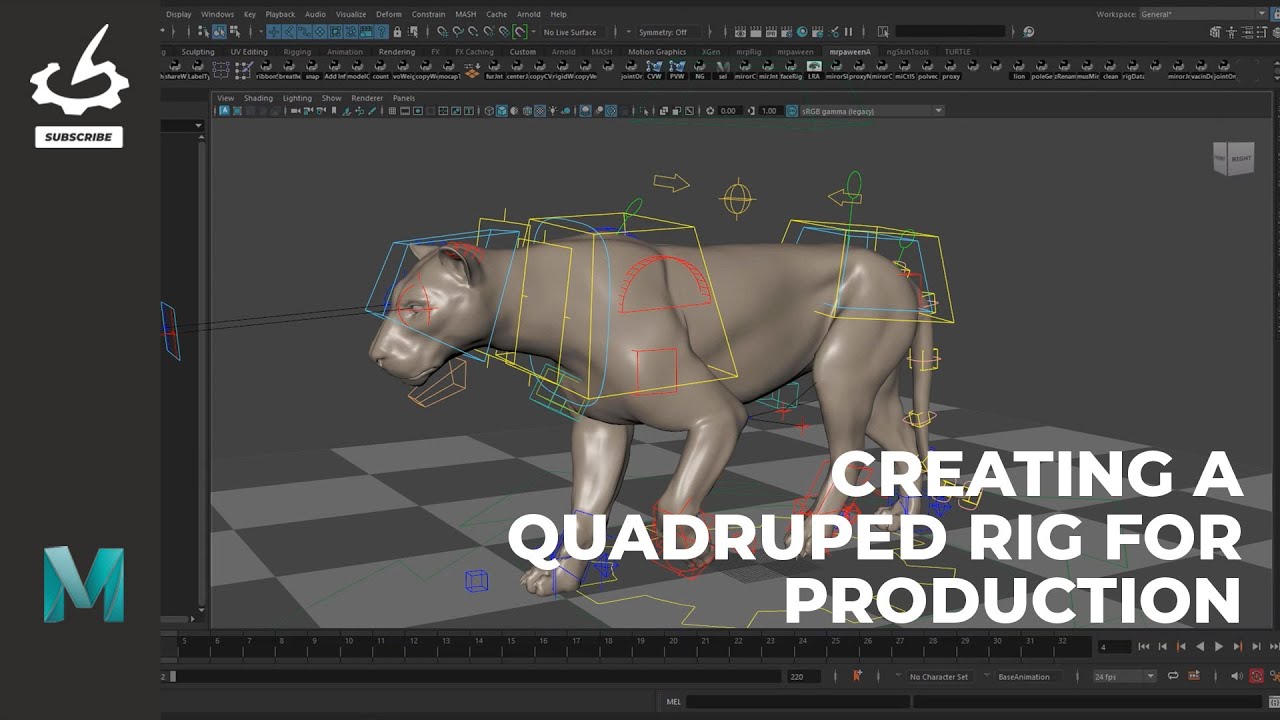 Creating a Quadruped Rig For Production by Paween Sarachan