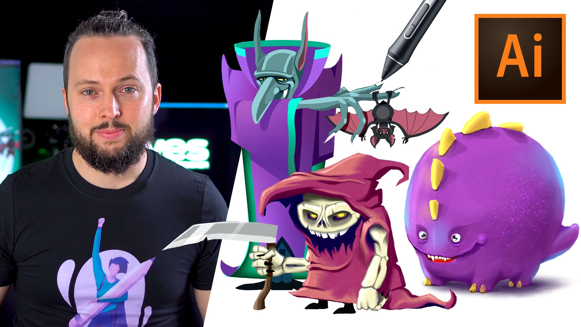 Drawing Monsters with Adobe Illustrator CC (Martin Perhiniak)