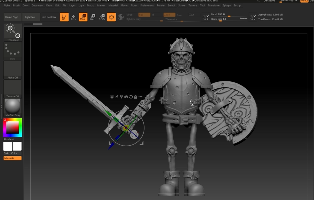 Sculpt 3D Printable Skeleton Warriors in Zbrush by Christian McNachtan