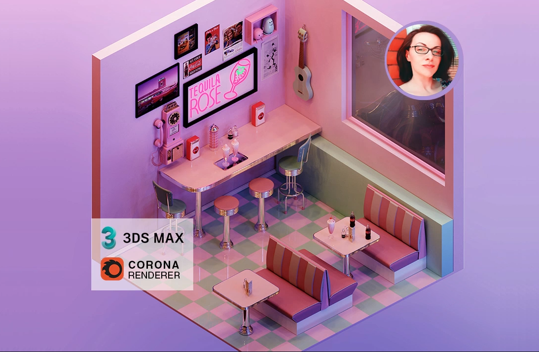Render an Isometric Retro Diner in 3ds Max and Corona Renderer by Elena ...