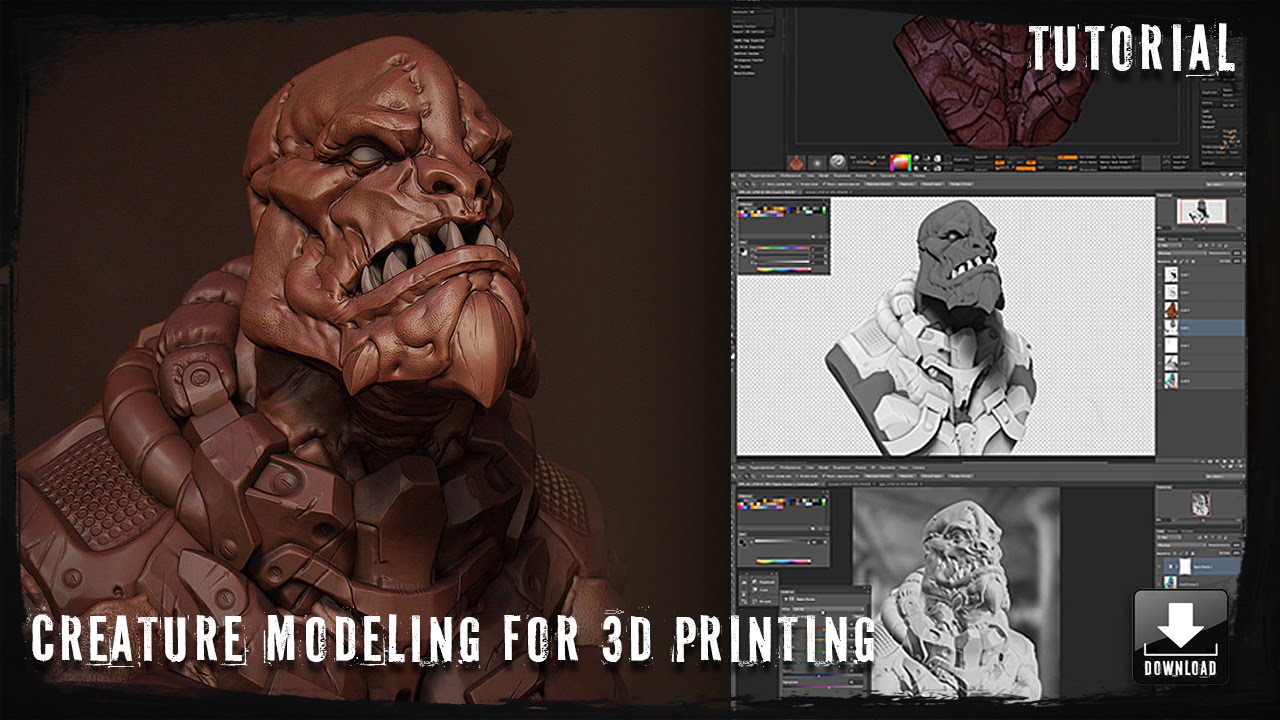 Creature modeling for 3d printing