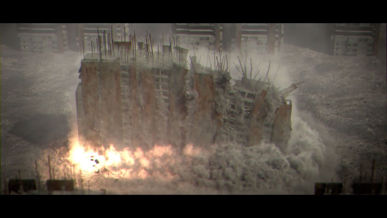 Controlled Building Demolition FX in Houdini
