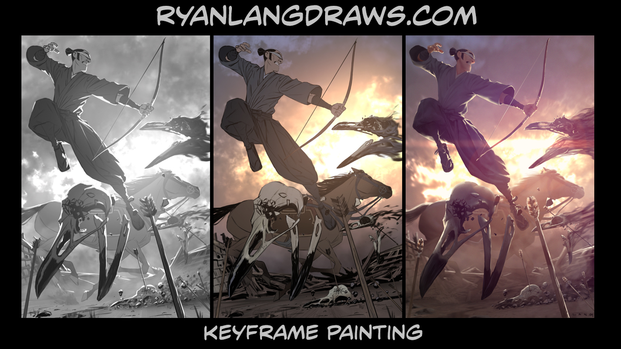 Archer Moment - Keyframe Painting by RyanLangDraws