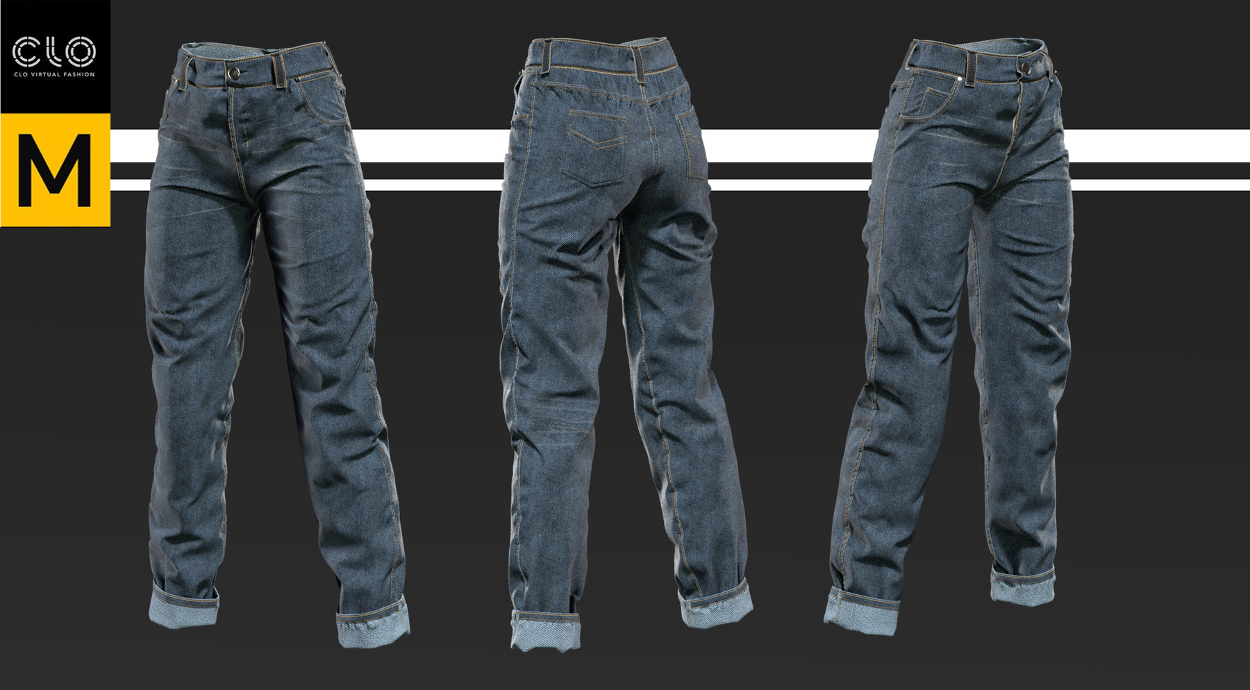 Tutorial. MD, Clo3d Realistic jeans. 2H Video process with Eng Sub ...