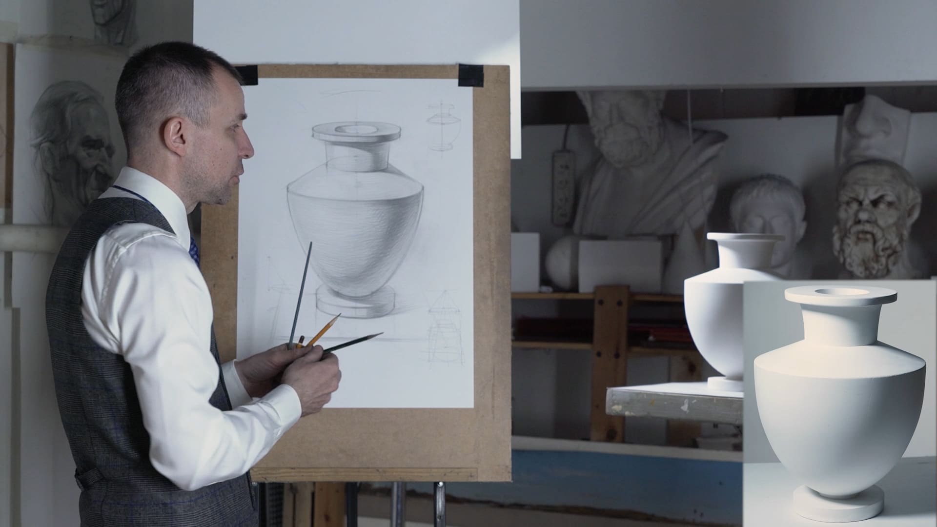 Drawing Vase and Rosette by Alexander Ryzhkin (Рисование вазы и розетки ...