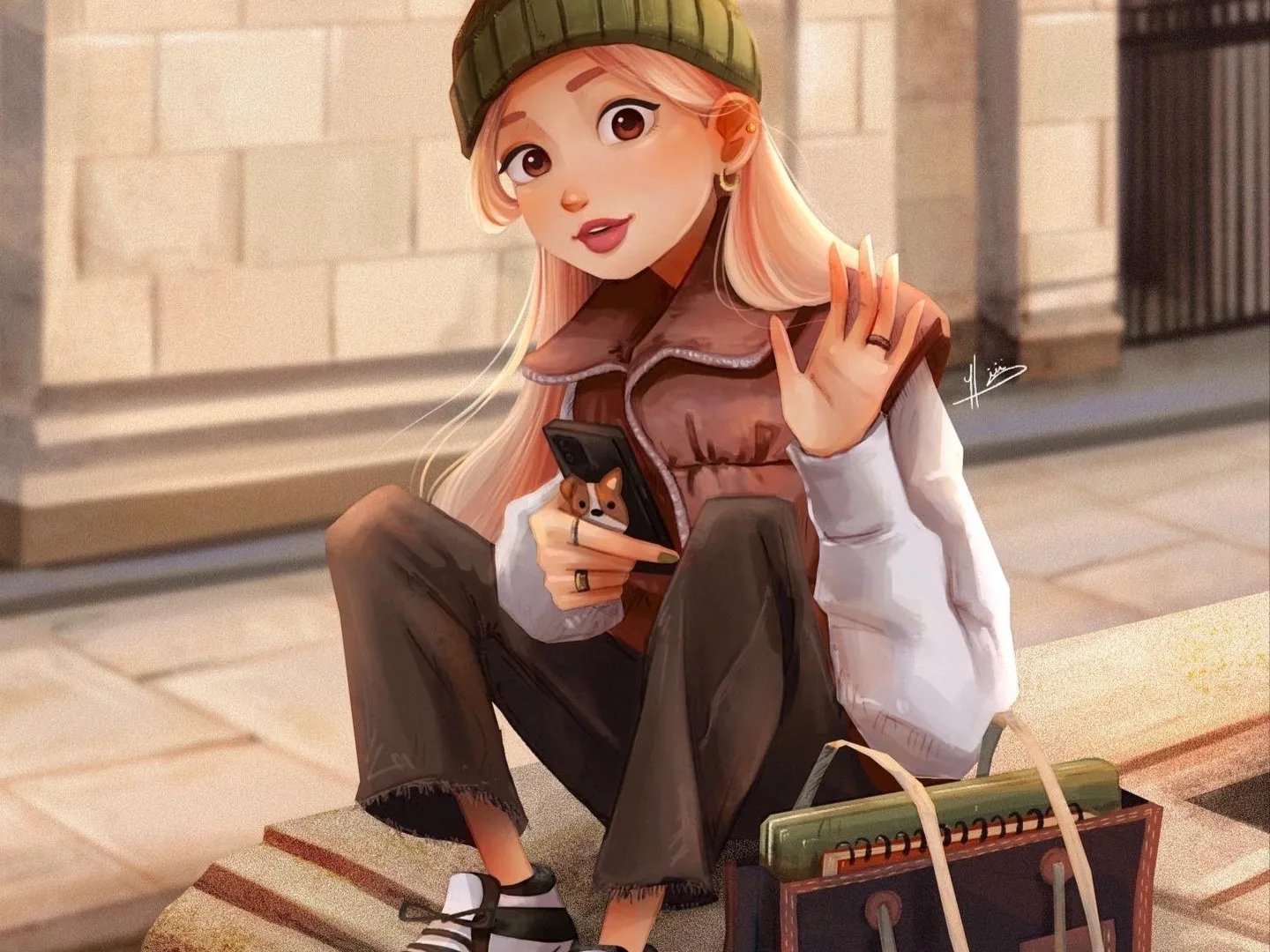 Draw with her personality, an iPad character drawing filled with ...