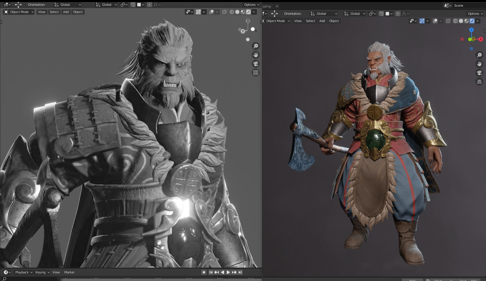 Blender - Warrior Character modeling by Flycat