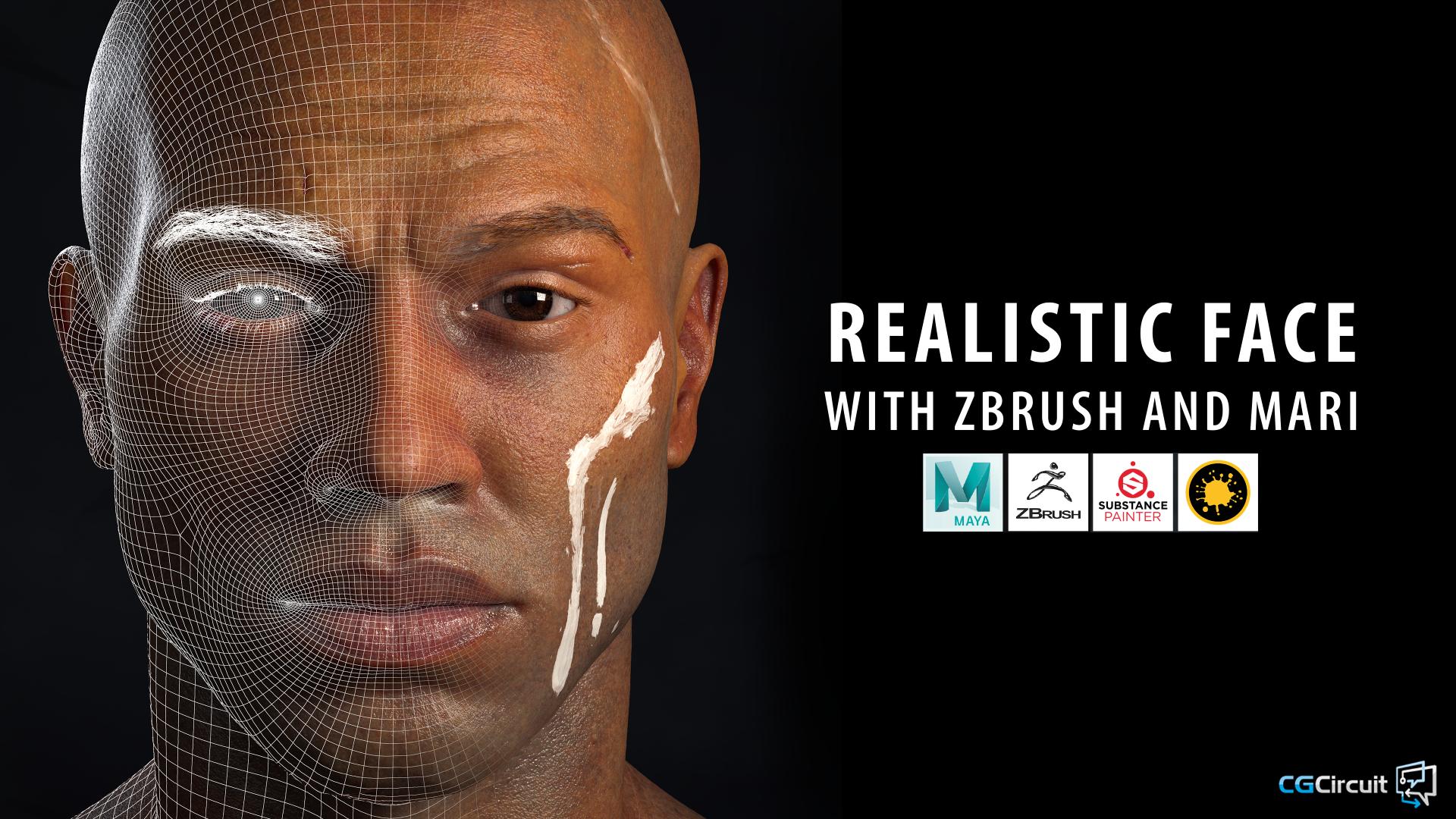 Realistic Face with Zbrush and Mari by Tomas Sackmann