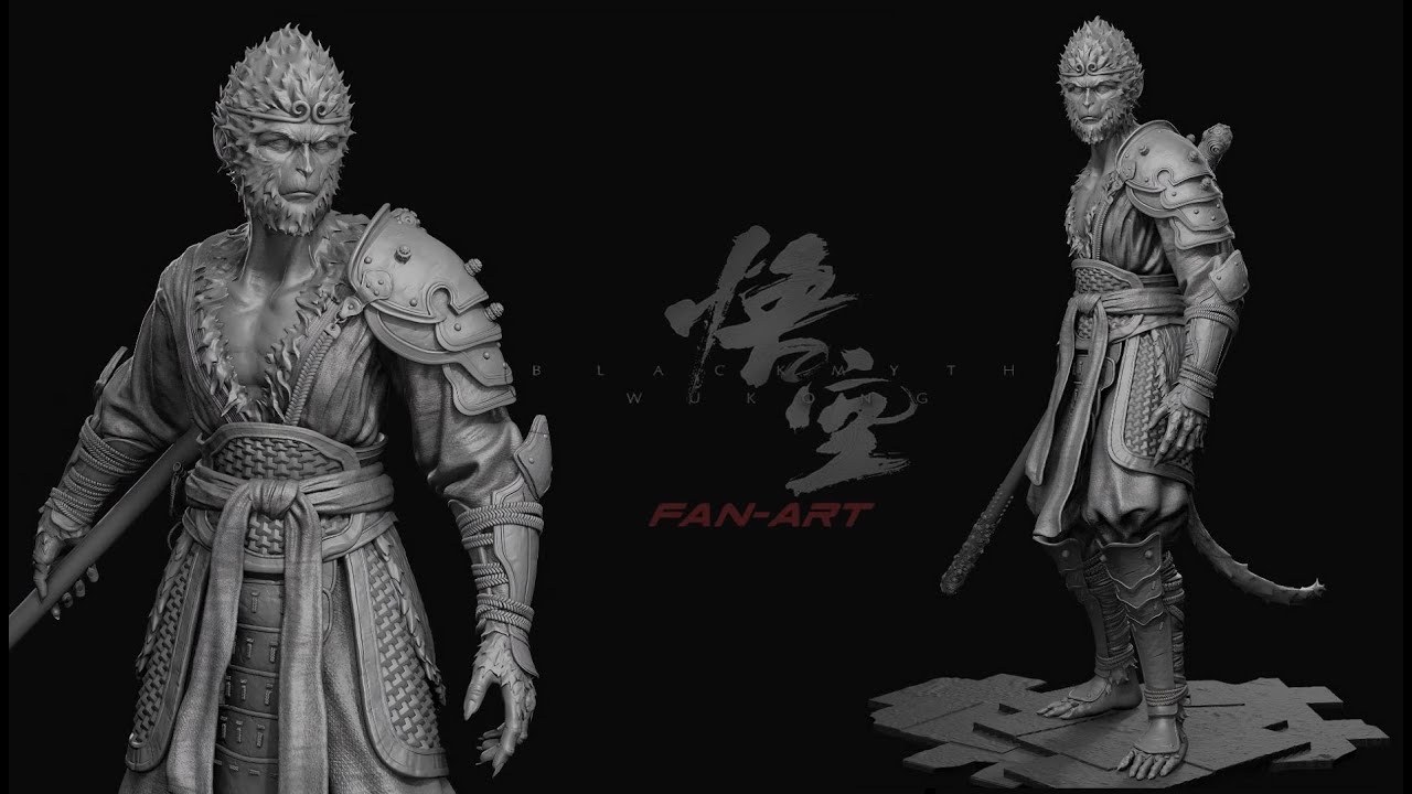 Blender sculpting - Black Myth Wukong fan-art by Flycat