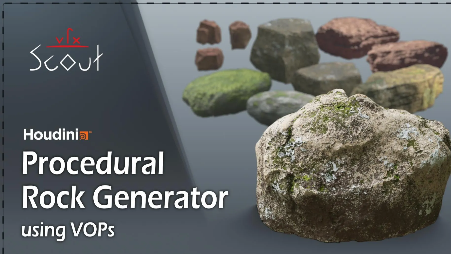 Procedural Rocks in Houdini using VOPs by Moritz H