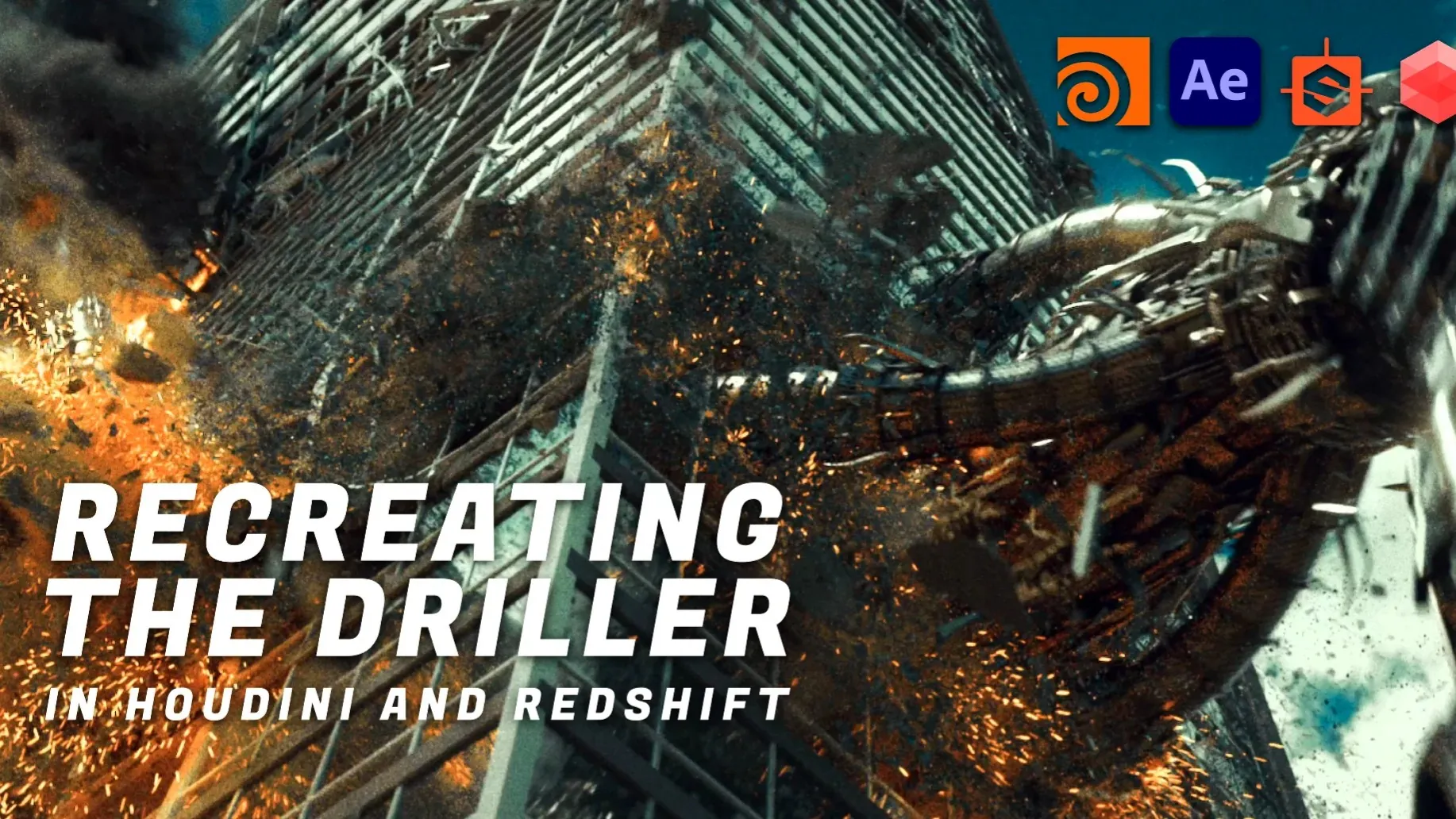 Recreating the Driller Scene in Houdini and Redshift by Mykhailo Stoliarov